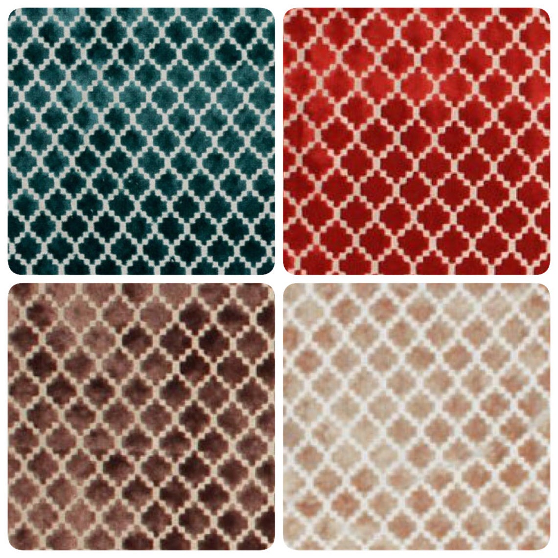 Petite Diamond Plush Velvet Upholstery Fabric Caramel Brown - Etsy