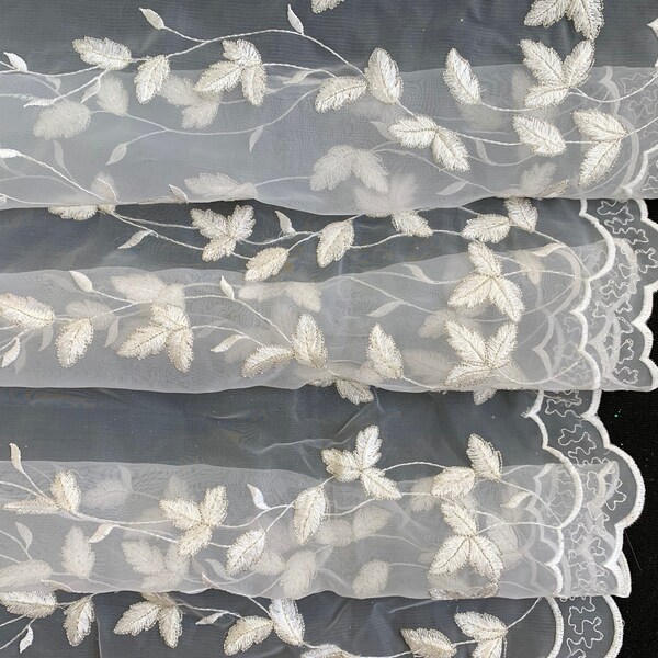 Embroidered Sheer Fabric - Etsy