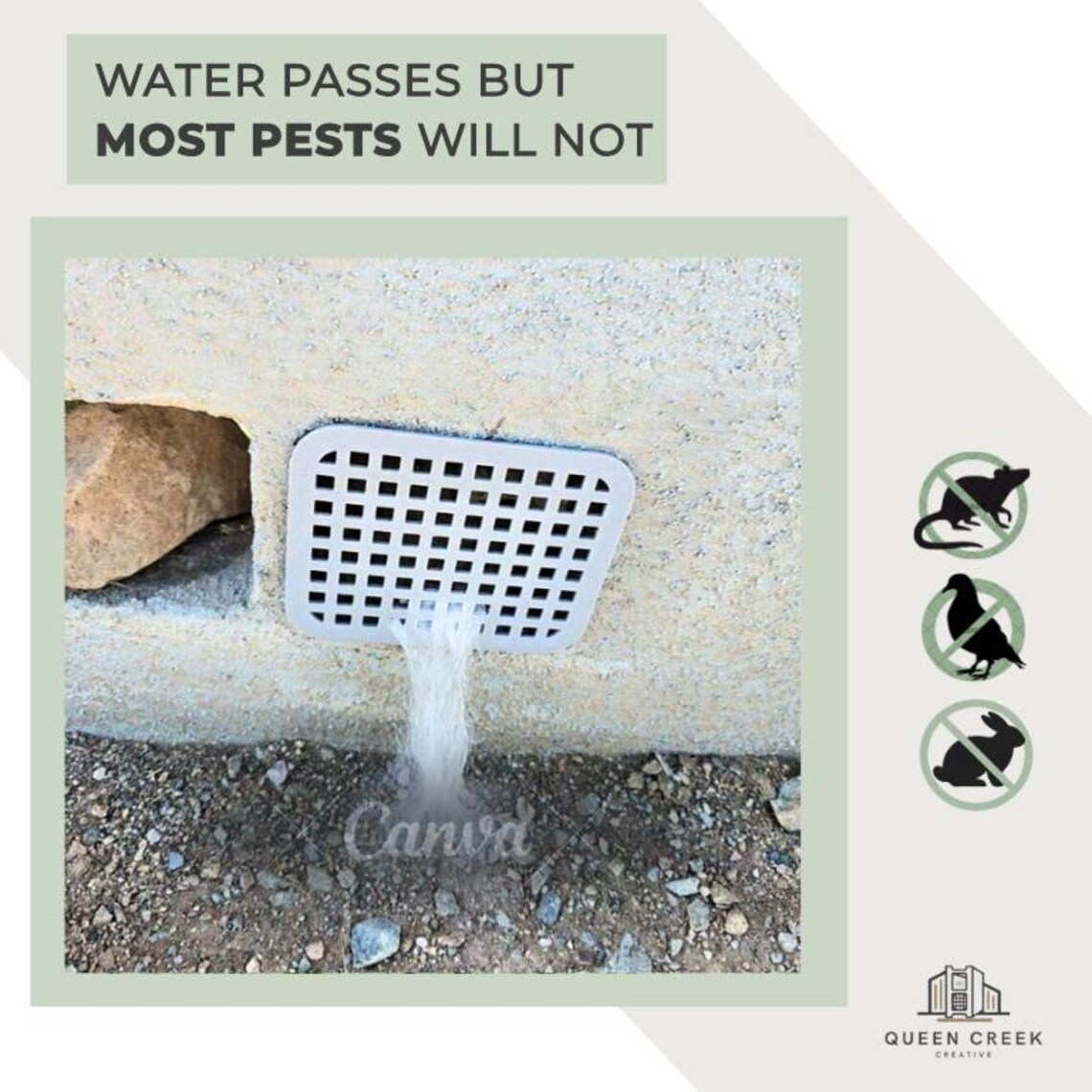 Cinder Drain Block Masonry Concrete Insert | Fine Mesh Screen | Grate ...