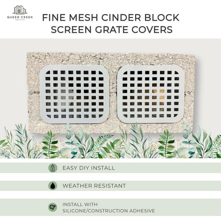 Cinder Drain Block Masonry Concrete Insert | Fine Mesh Screen | Grate ...