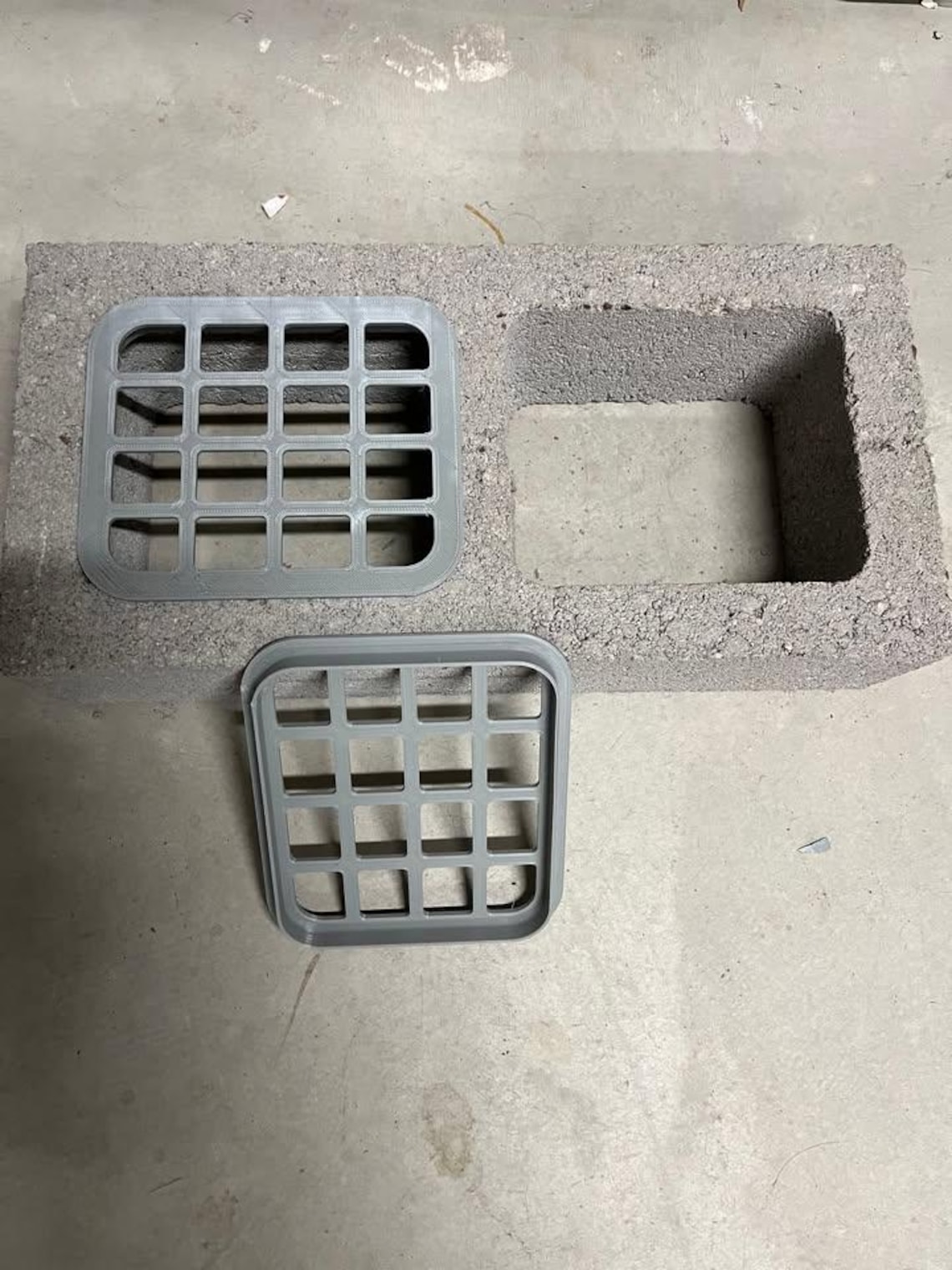 Set of 2 | Cinder Drain Block Masonry Concrete Insert | Screen Grate ...