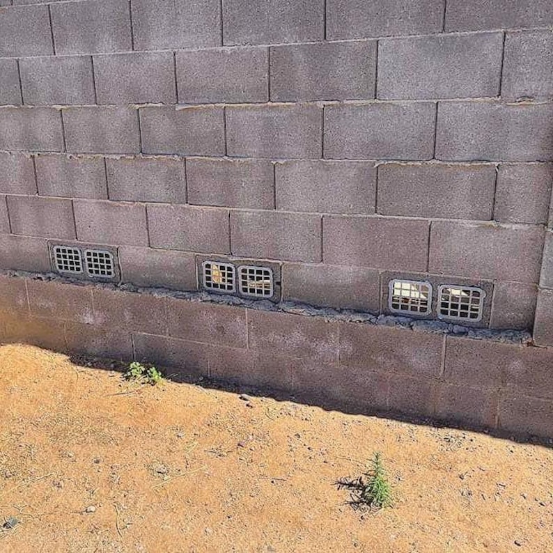 Set of 2 | Cinder Drain Block Masonry Concrete Insert | Screen Grate ...