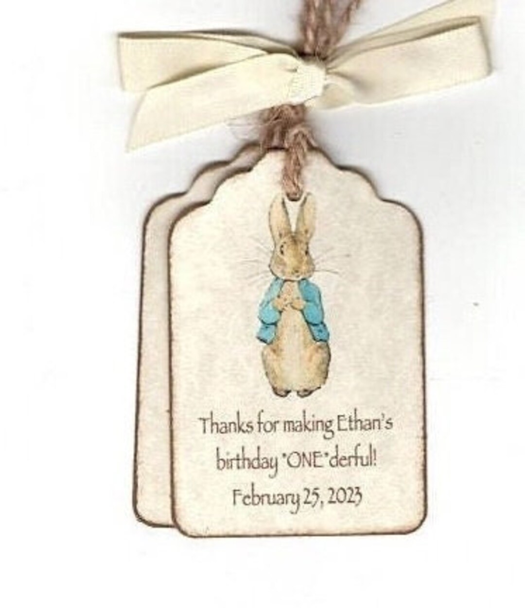 Peter Rabbit First Birthday Favor Gender Neutral Tag Beatrix Potter ...