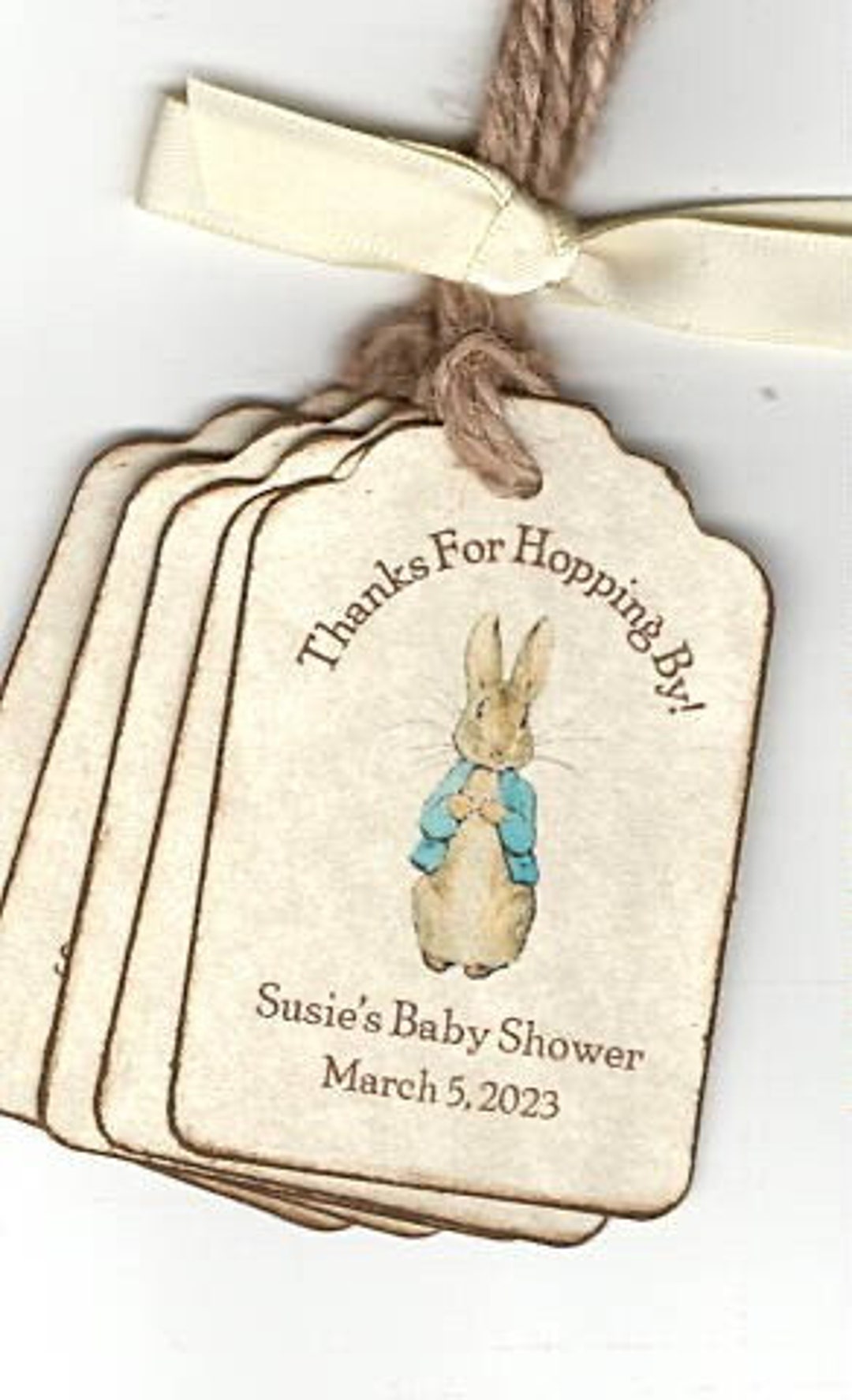 Peter Rabbit Baby Shower Favor Tags Storybook Beatrix Potter 1st First ...