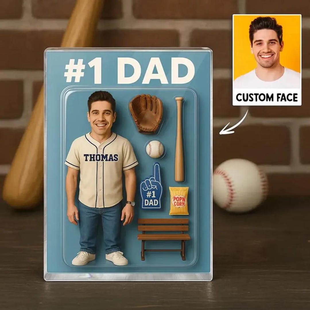 Father's Day 2025 Customs Face Baseball Dad Action Figure Pack ...