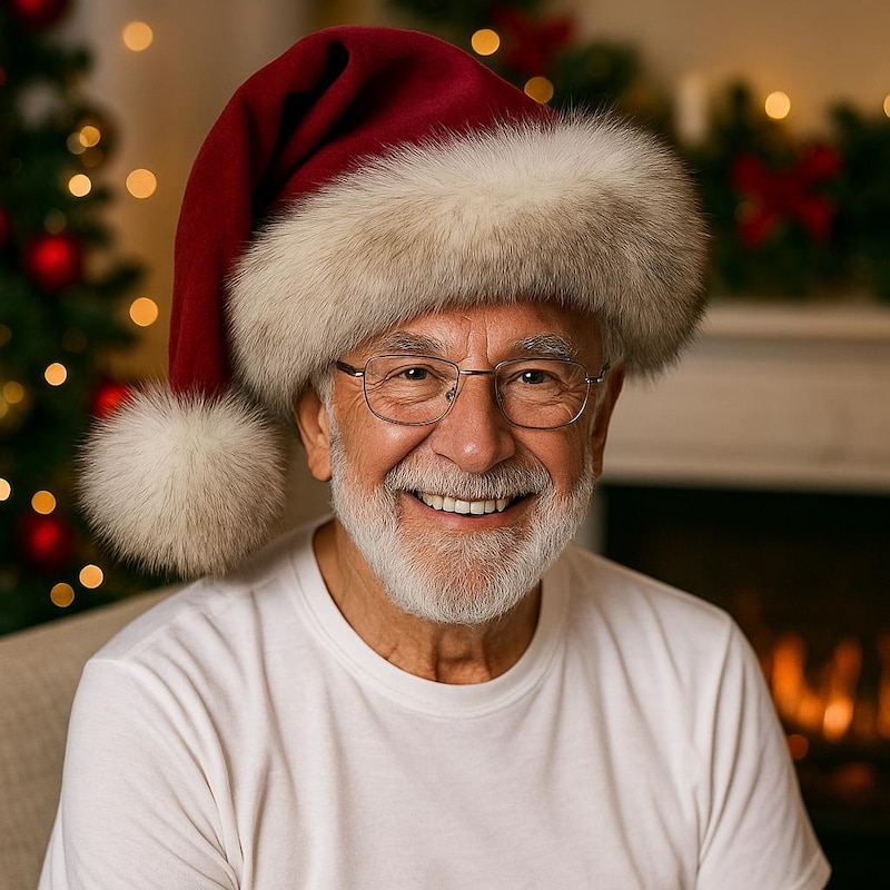 Red Black Fur Santa Hat - Etsy