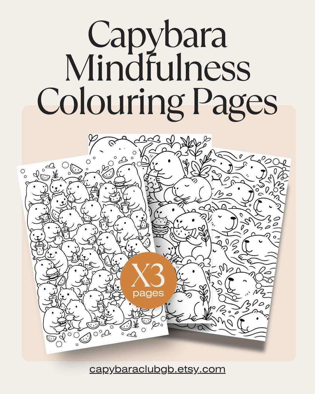 Capybara Mindfulness Colouring Pages | 3 X Printable Calm-down Sheets ...
