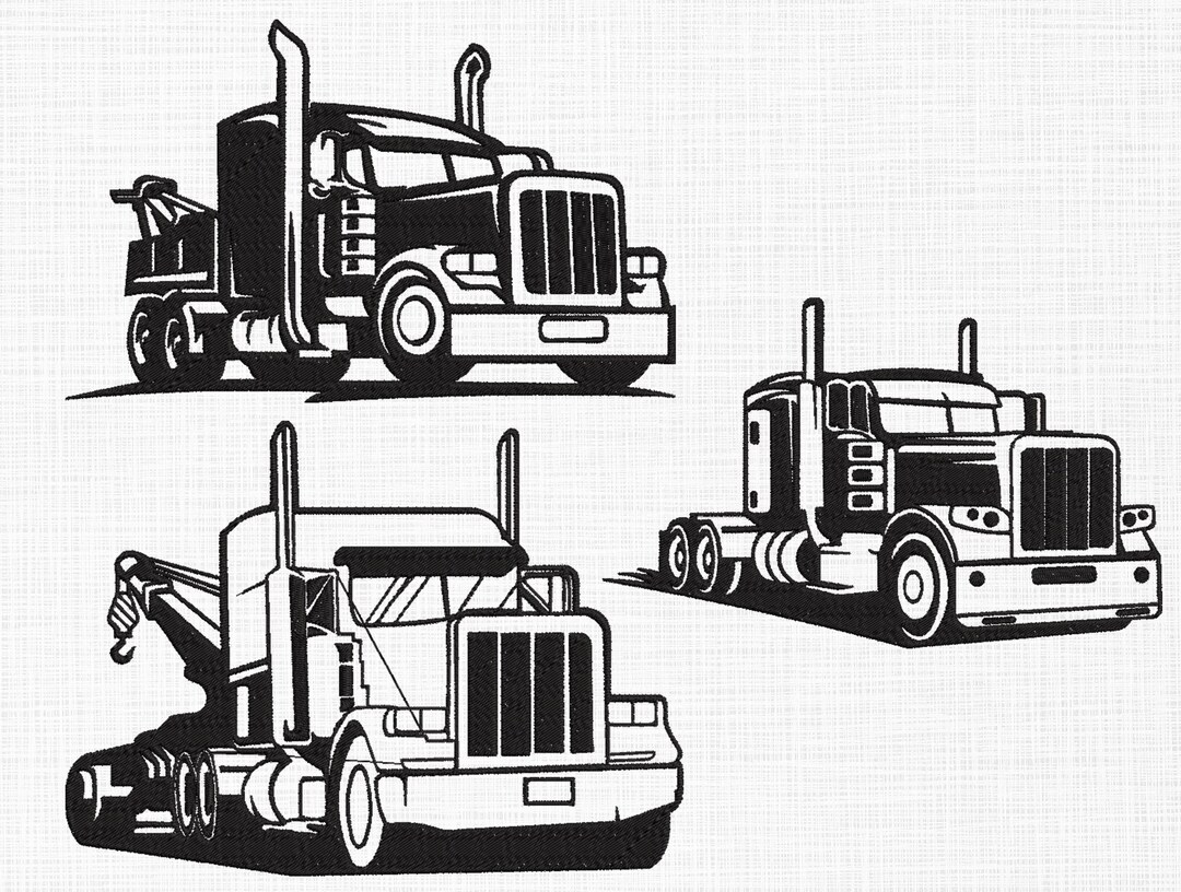 Tow Truck Trailer Embroidery Design - Transportation Design Files - Tow ...