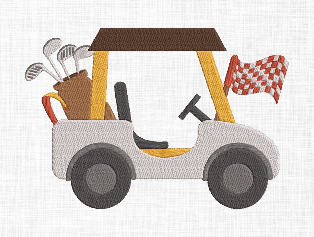 Golf Club Cart Embroidery Design Golf Car Embroidery Design Sports ...