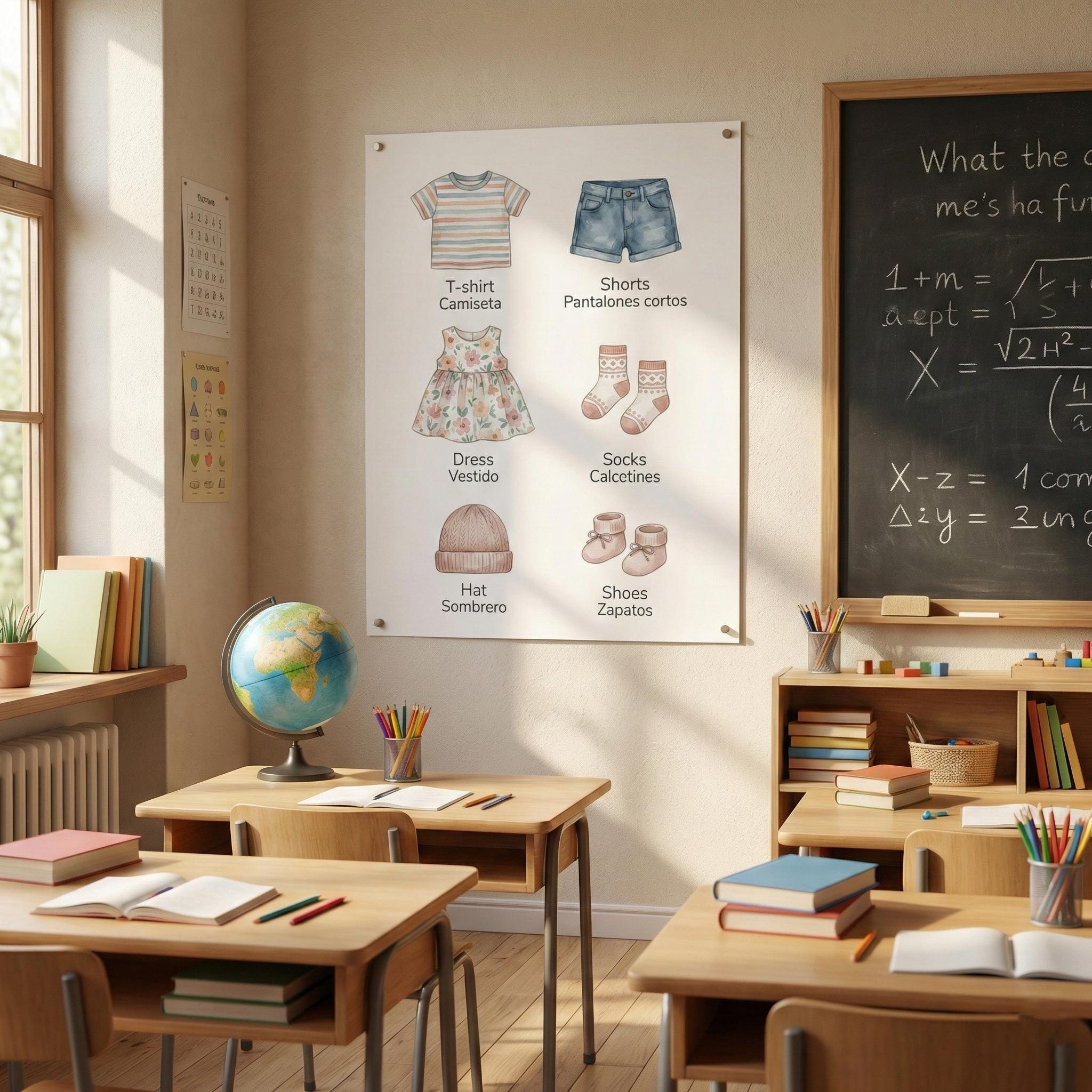 Bilingual Educational Posters Spanish English Montessori Classroom ...
