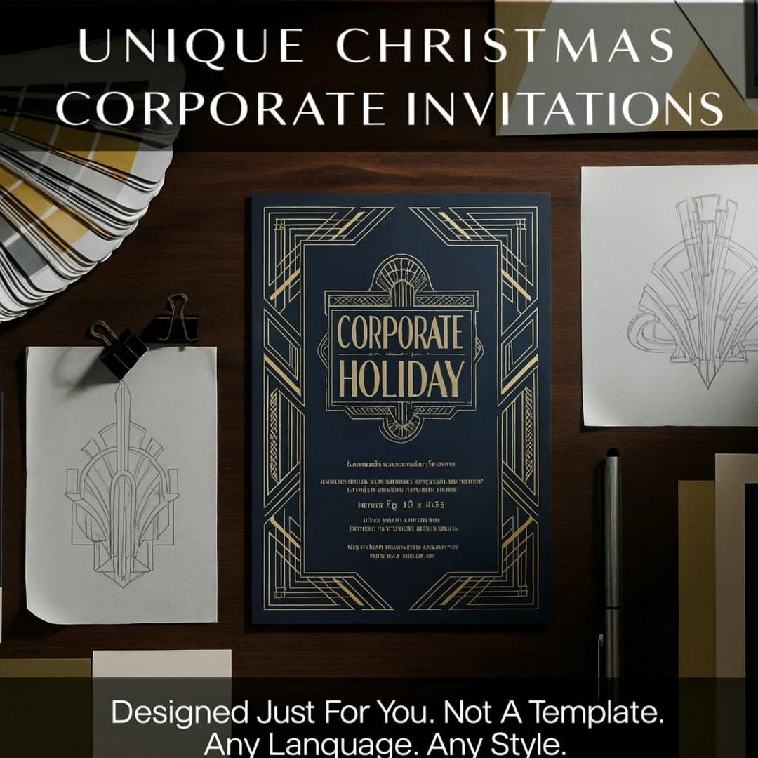 Custom Corporate Christmas Party Invitation Bespoke Business Holiday ...