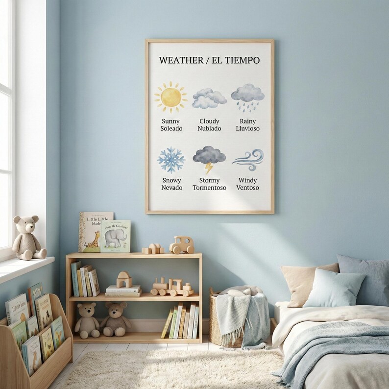 Bilingual Educational Posters Spanish English Montessori Classroom ...