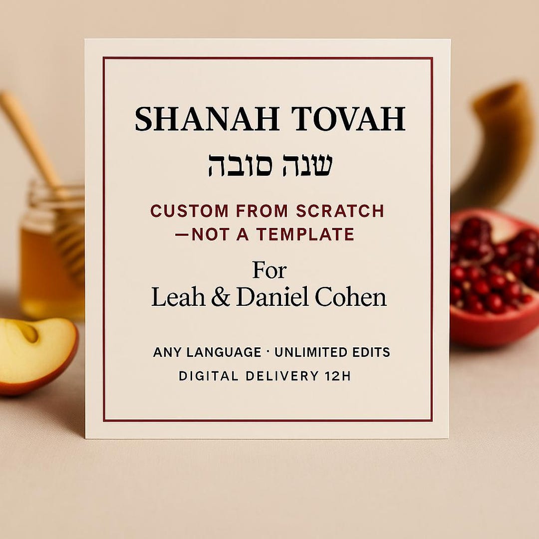 Unique Rosh Hashanah Greeting Card Personalized Custom Made From ...