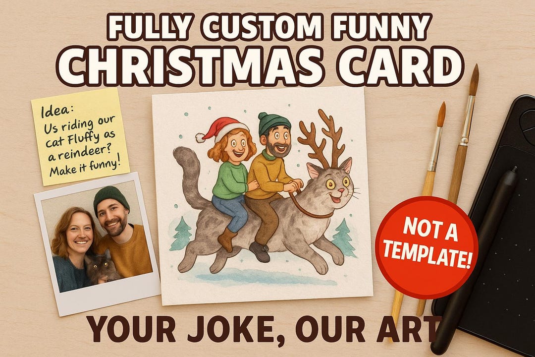 Custom Funny Christmas Card From Scratch Personalized Holiday Greeting ...