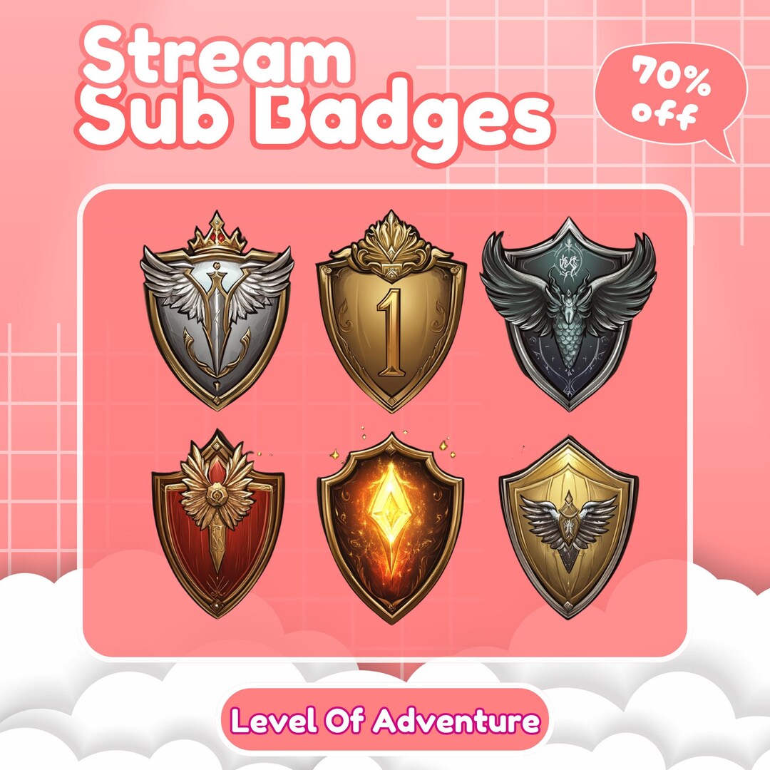 Level Sub Badges Set, Sub Badges, Twitch Sub Badges, Bit Badge, Twitch ...