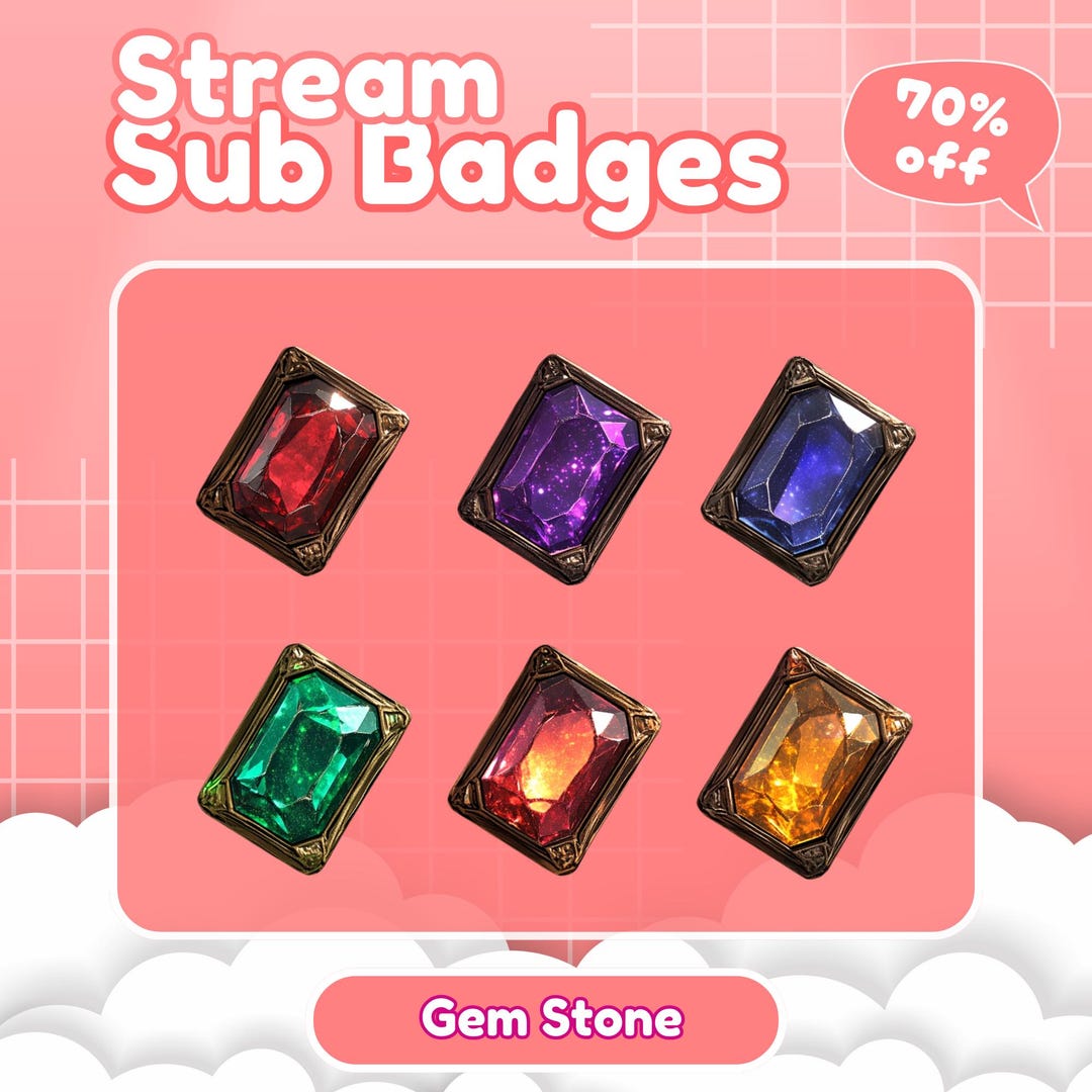 Gemstone Sub Badges Set, Sub Badges, Twitch Sub Badges, Bit Badge ...