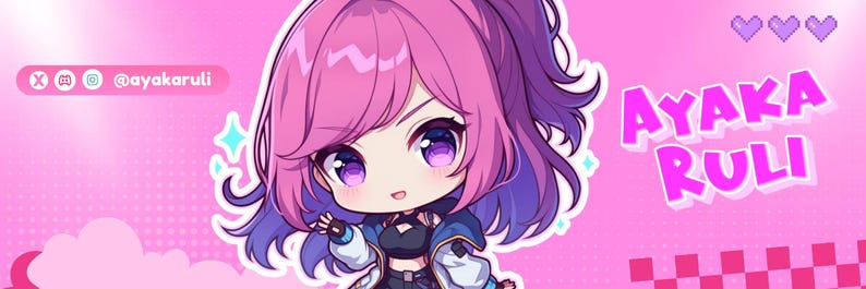 Custom Twitch Banner | Custom Chibi Cute Banner | Twitch Banner ...