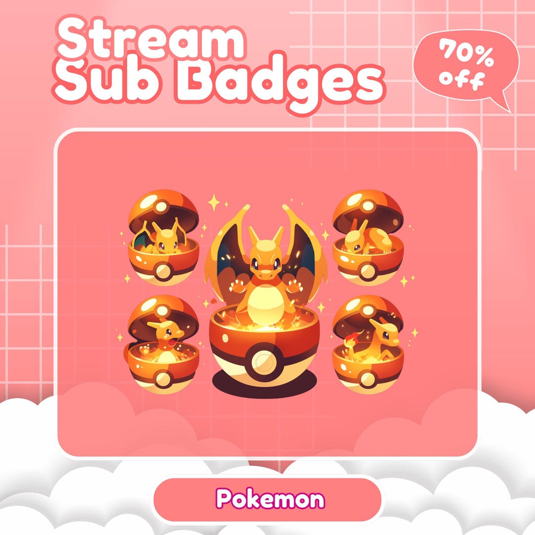 Pokemon Sub Badges Set, Sub Badges, Twitch Sub Badges, Bit Badge ...