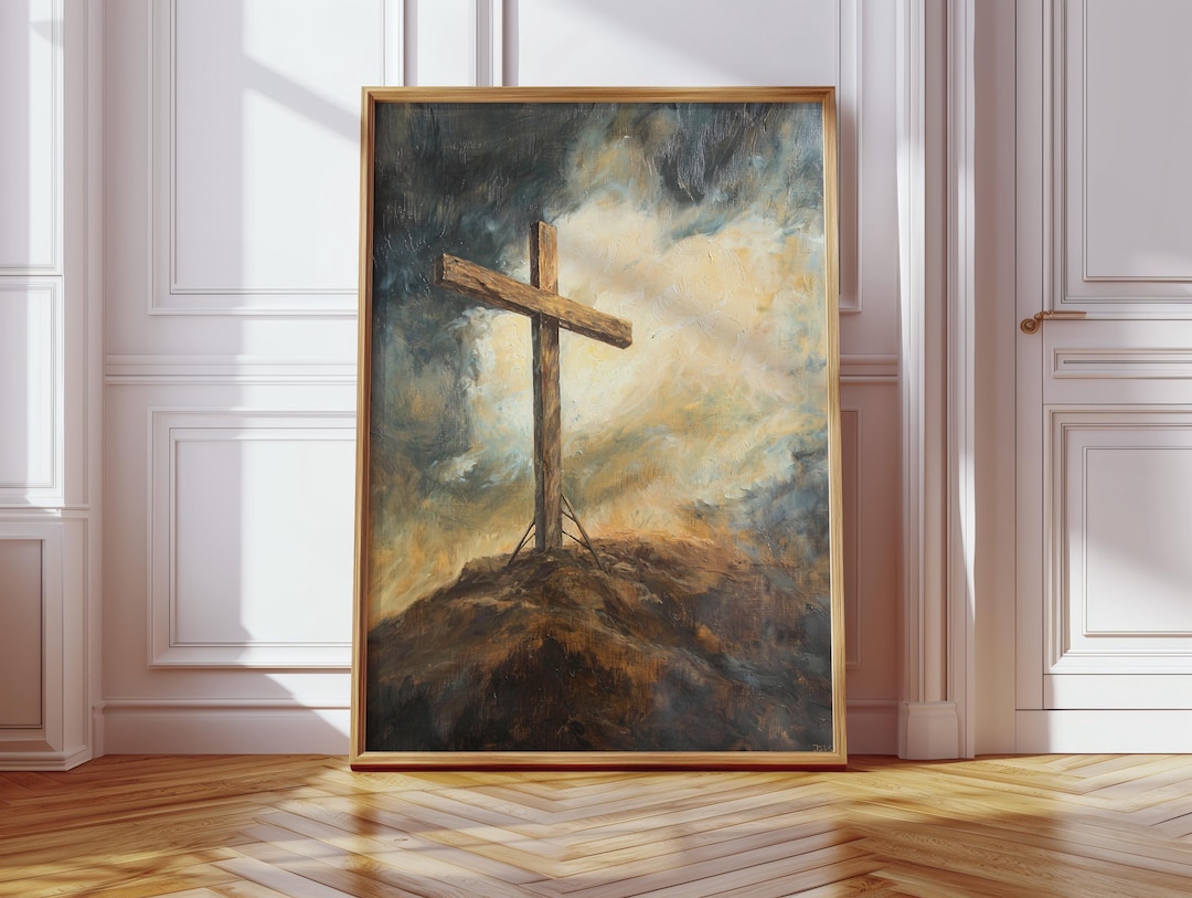 Christian Cross Painting | Calvary Art | Spiritual Decoration ...