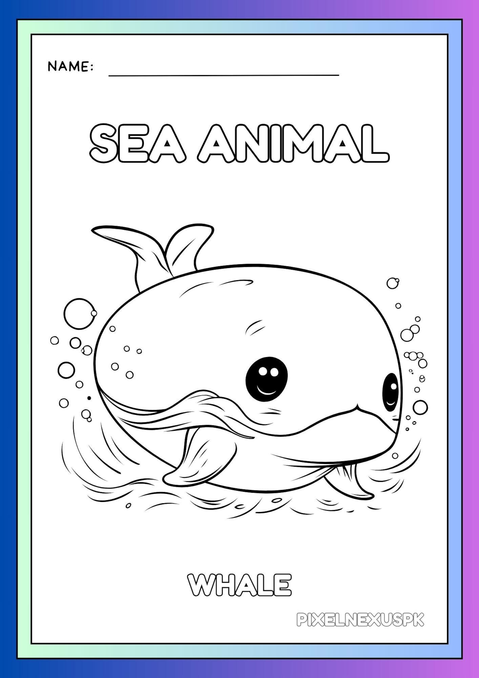 Sea Animals Coloring Activity Worksheets – Fun & Educational for Kids ...