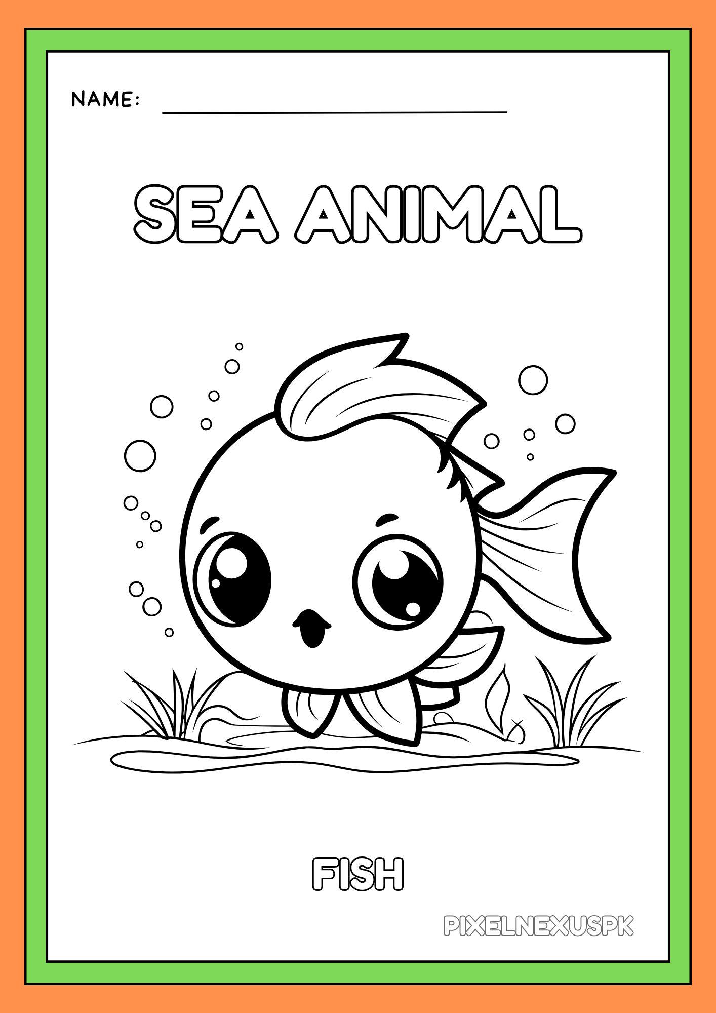 Sea Animals Coloring Activity Worksheets – Fun & Educational for Kids ...
