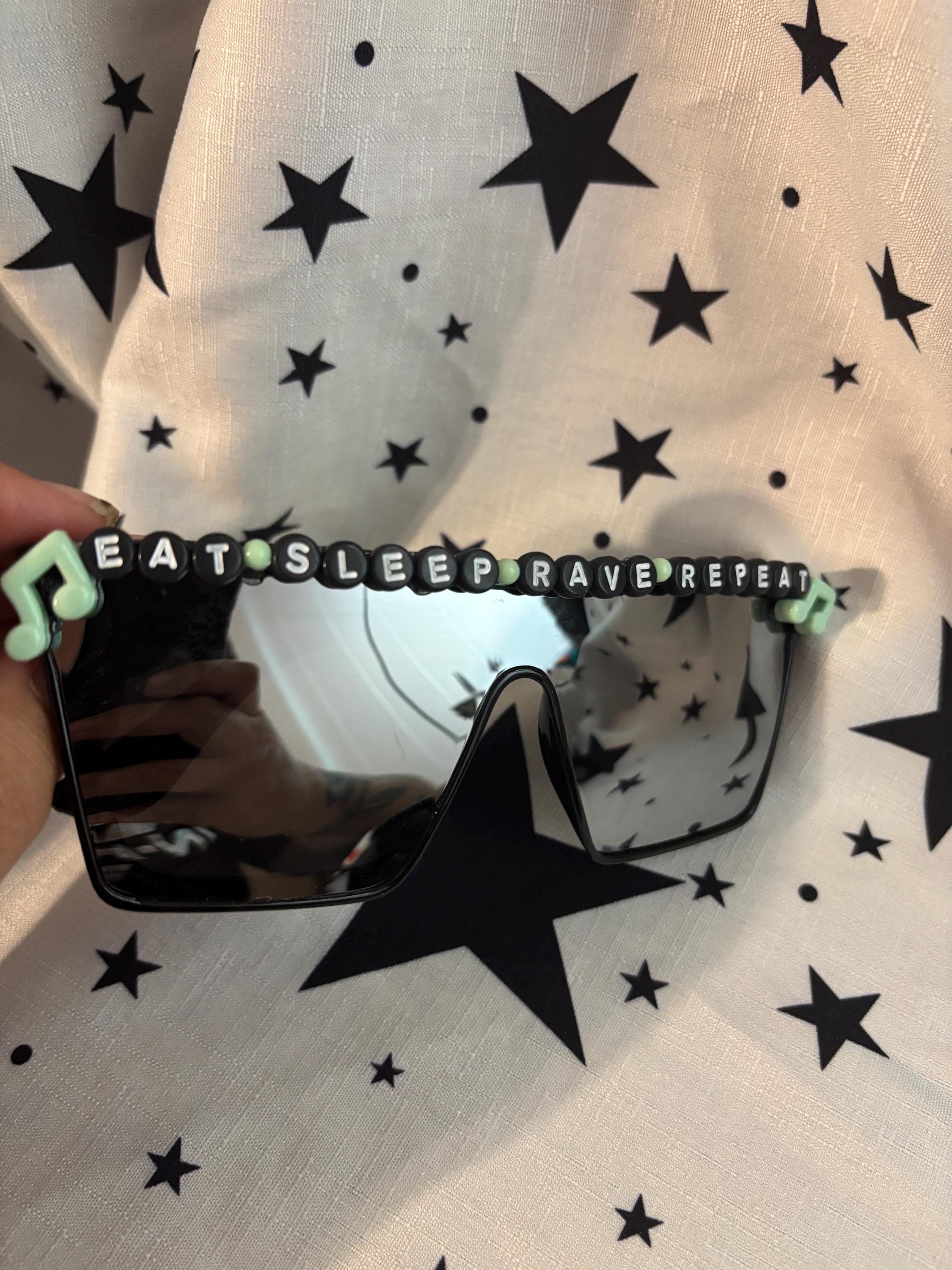 Custom PERSONALIZED Mirrored Rave Glasses Festival Party Afters Side ...