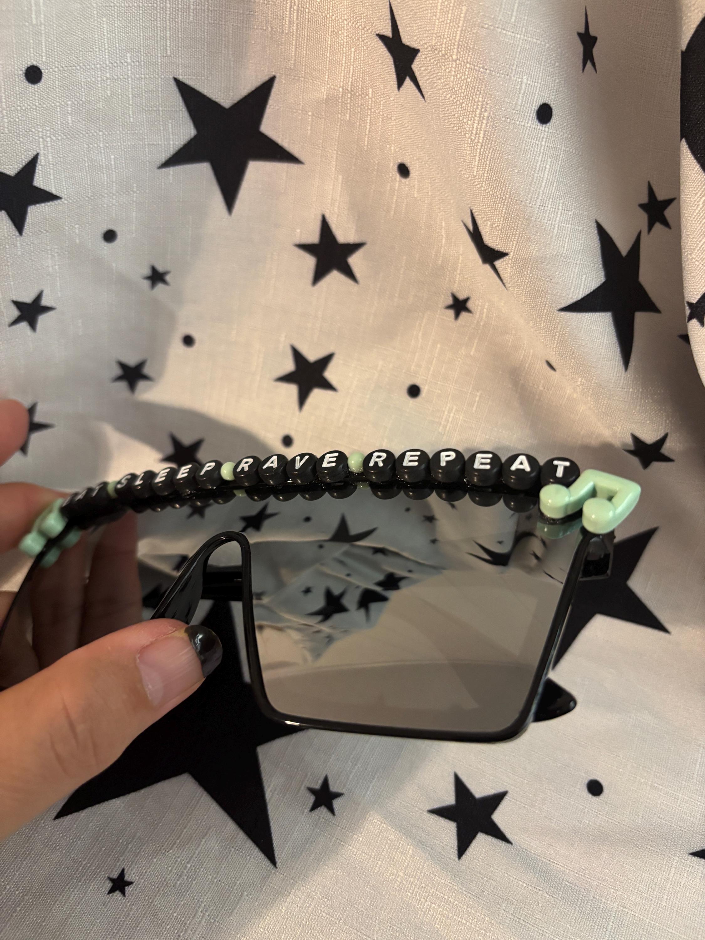Custom PERSONALIZED Mirrored Rave Glasses Festival Party Afters Side ...
