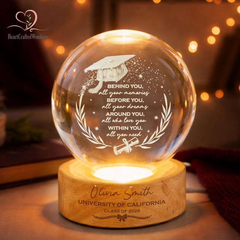 Graduation Crystal Ball Night Light, Graduation Gift, Class of 2026 ...