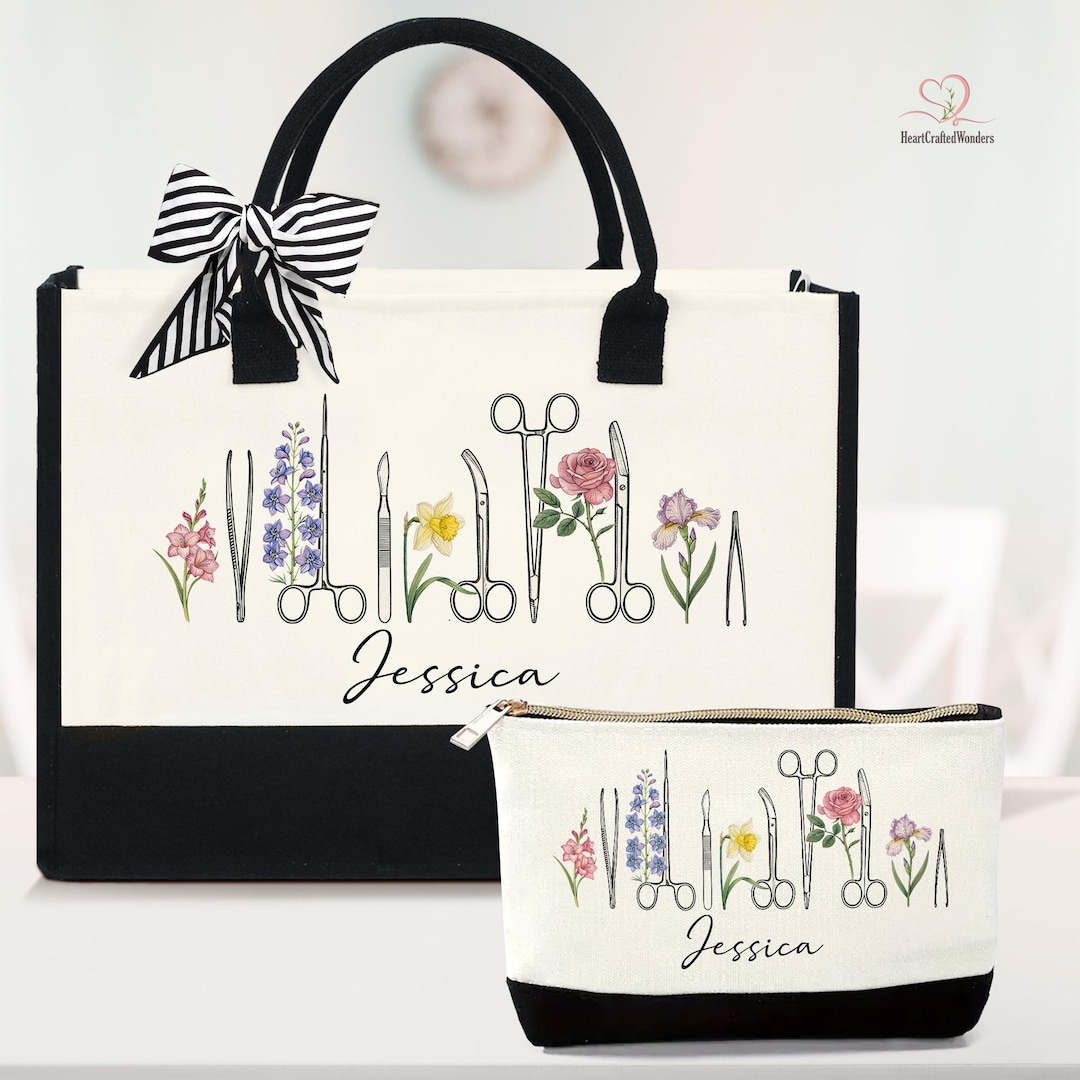 Surgical Tech Tote Bag, Floral Surgical Nurse Bag,doctor Plastic ...