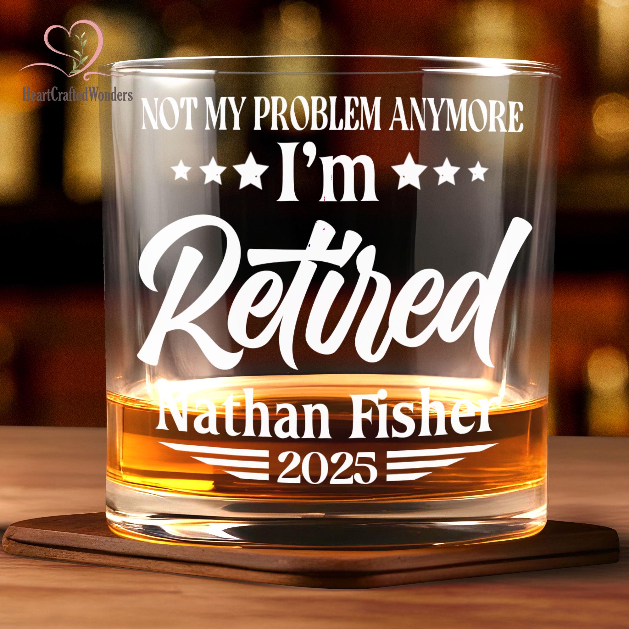 Retirement Whiskey Glass, Retirement Gifts for Men, Dad Retirement ...