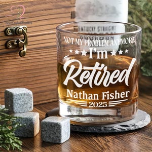 Retirement Whiskey Glass, Retirement Gifts for Men, Dad Retirement ...