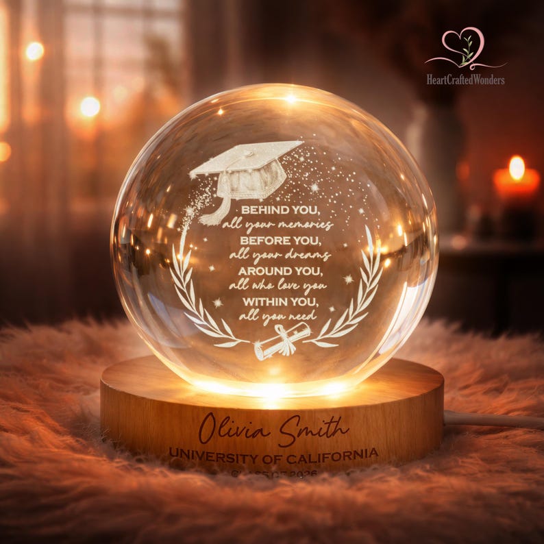 Graduation Crystal Ball Night Light, Graduation Gift, Class of 2026 ...