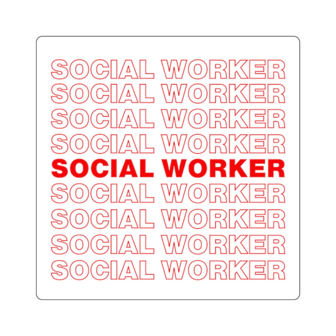 Social Worker Square Stickers, Compassion Badge Laptop Decal, Therapist ...