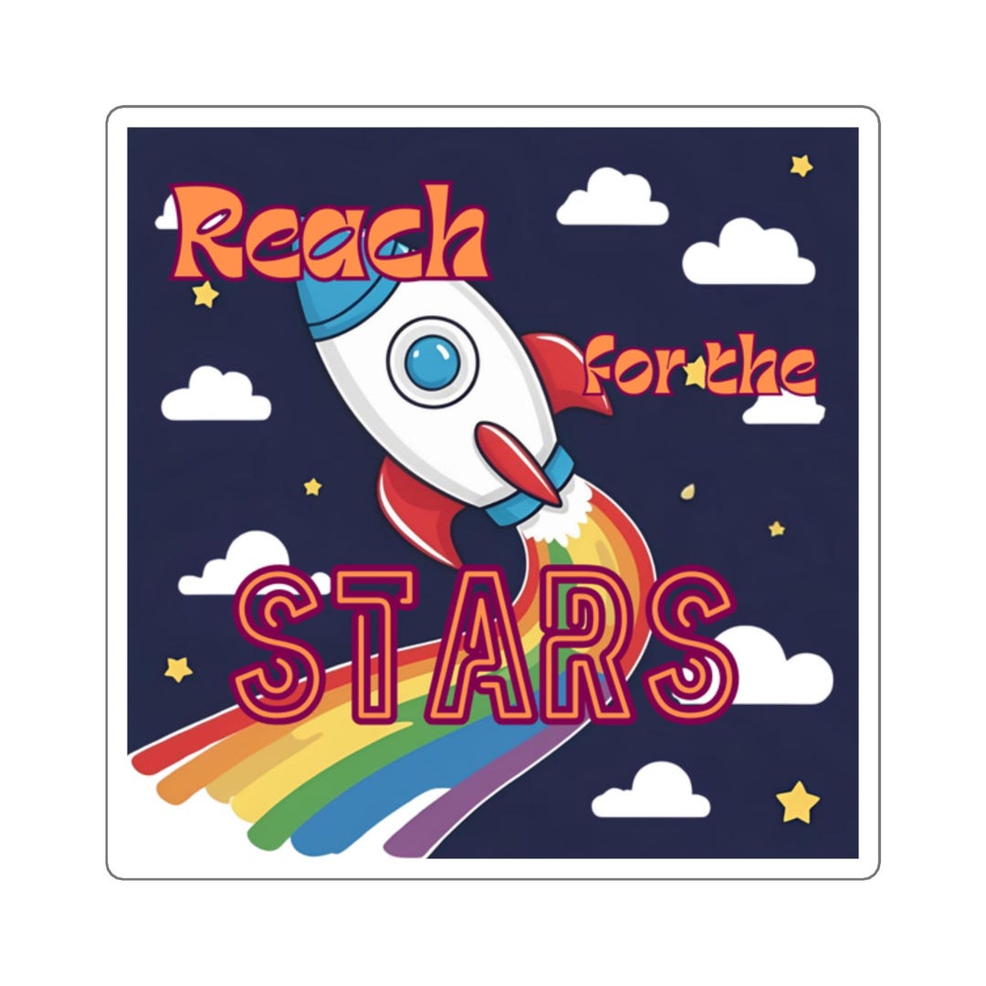 Rocket Square Stickers - Celestial Sticker, Space Exploration Decal ...
