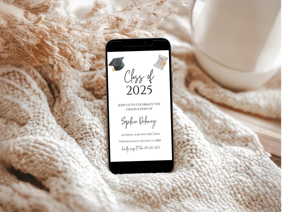 Class of 2025 Graduation Invitation, Digital Evite - Etsy