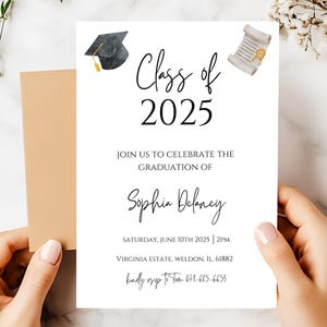 Class of 2025 Graduation Invitation, Digital Evite - Etsy