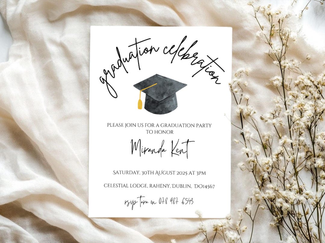 Graduation Cap Invite, Graduation Party Invite, Grad Evite, Graduation ...