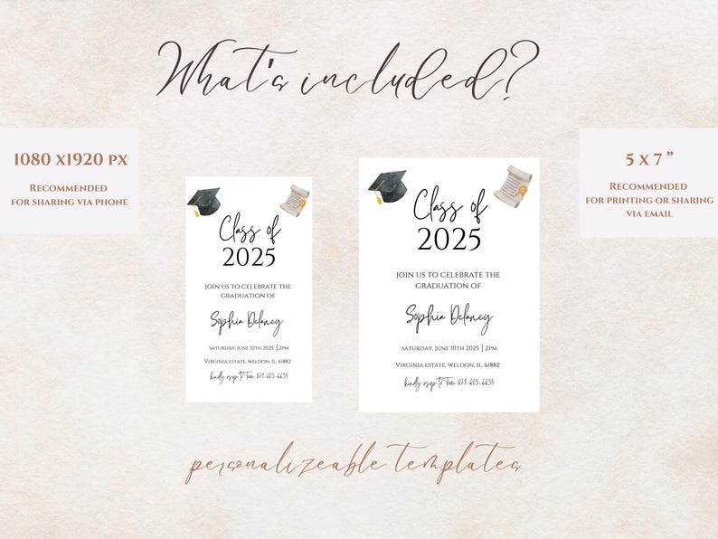 Class of 2025 Graduation Invitation, Digital Evite - Etsy