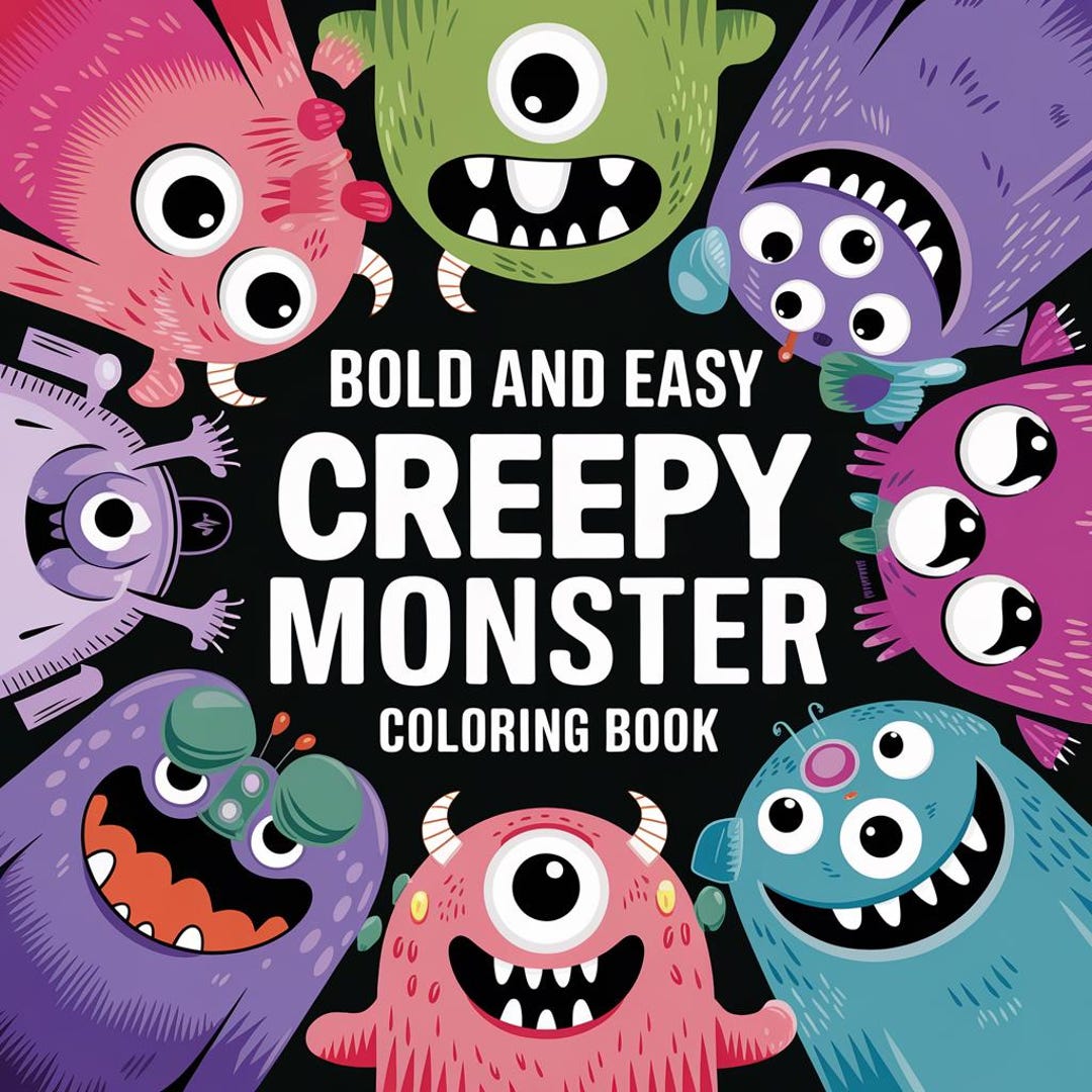 Easy Creepy Monster Coloring Pages | 165 Pages | Printable Fun for Kids ...