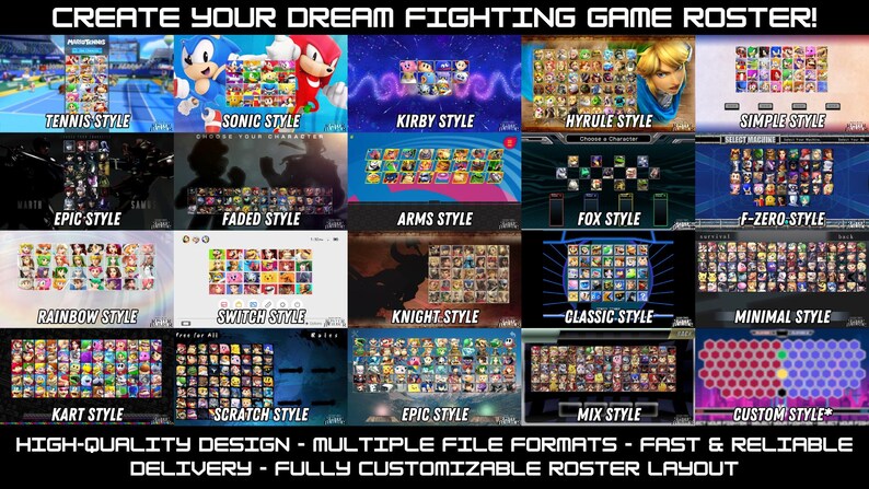 Custom Dream Fighting Game Roster Video Game Character Selection Screen ...