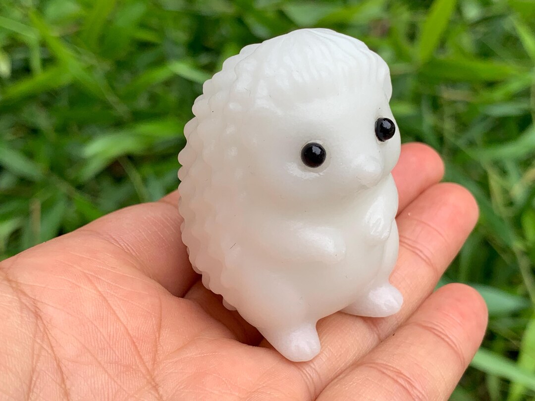 White Jade Quartz Crystal Hedgehog Skull: Natural Stone Carving - Etsy