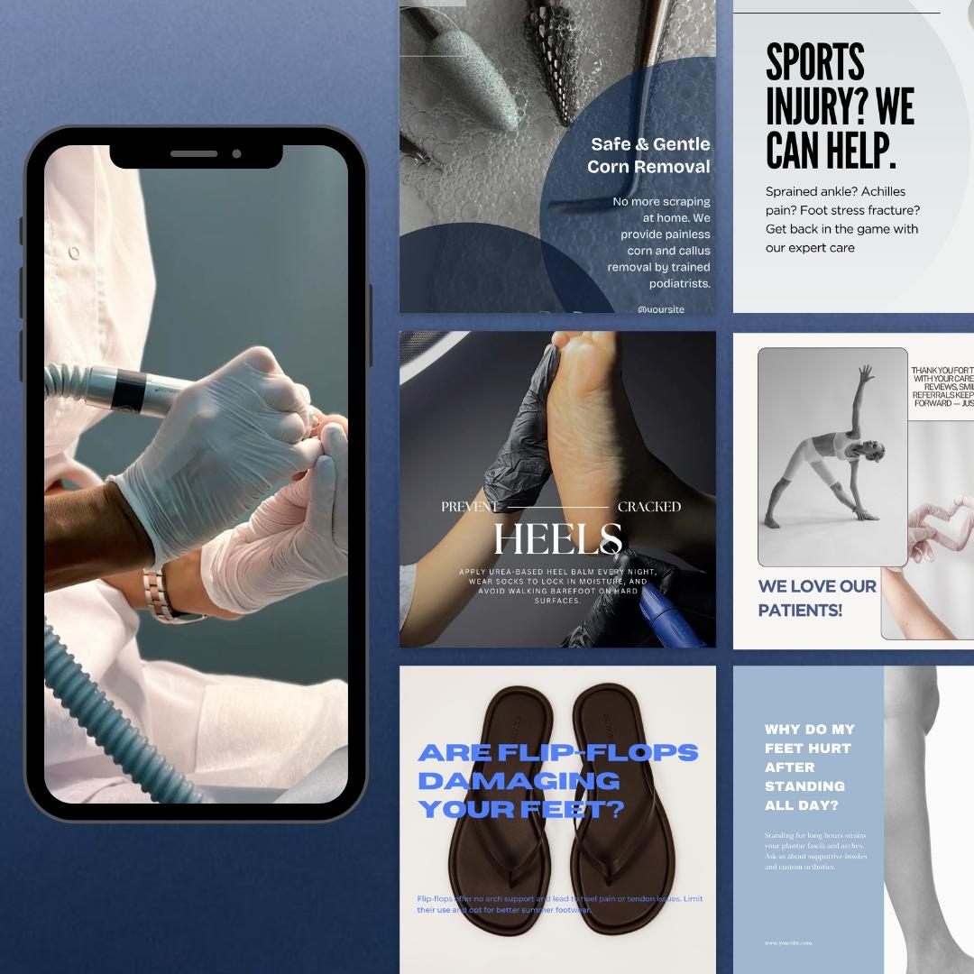 Podiatrist Social Media Templates: Foot Care Clinic Instagram Posts - Etsy