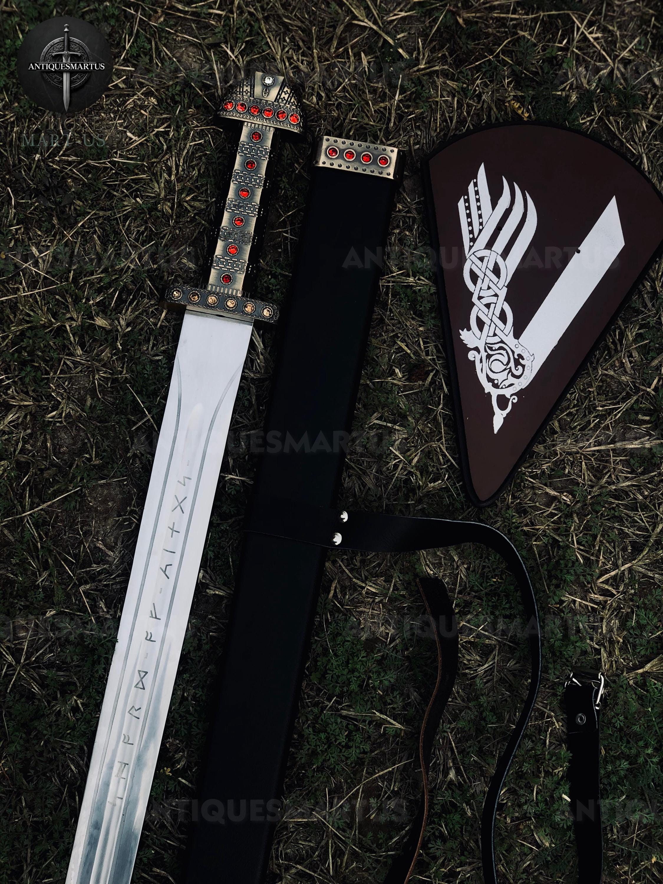 King Ragnar Lothbrok Viking Sword, Handmade Medieval Sword With ...