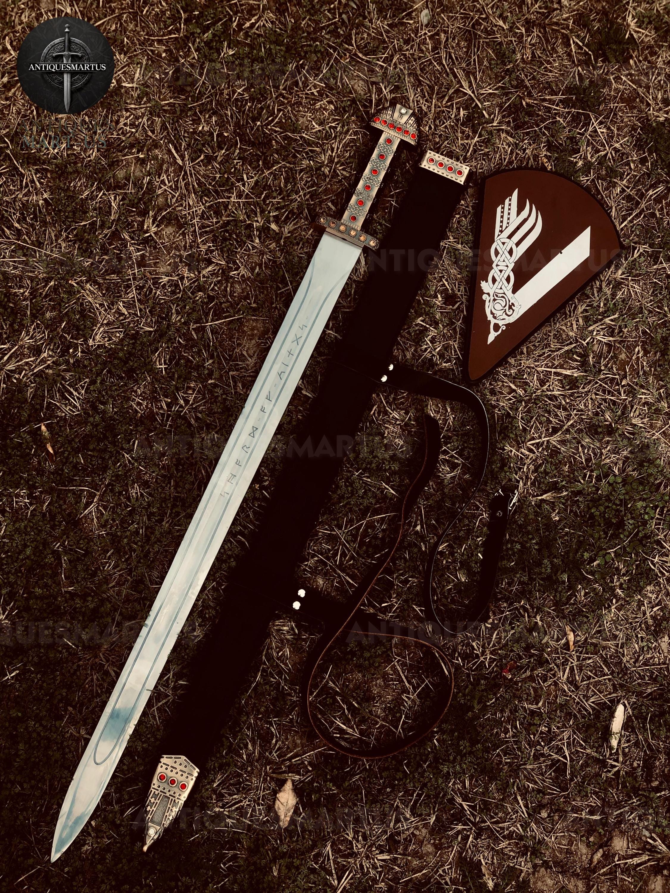 King Ragnar Lothbrok Viking Sword, Handmade Medieval Sword With ...