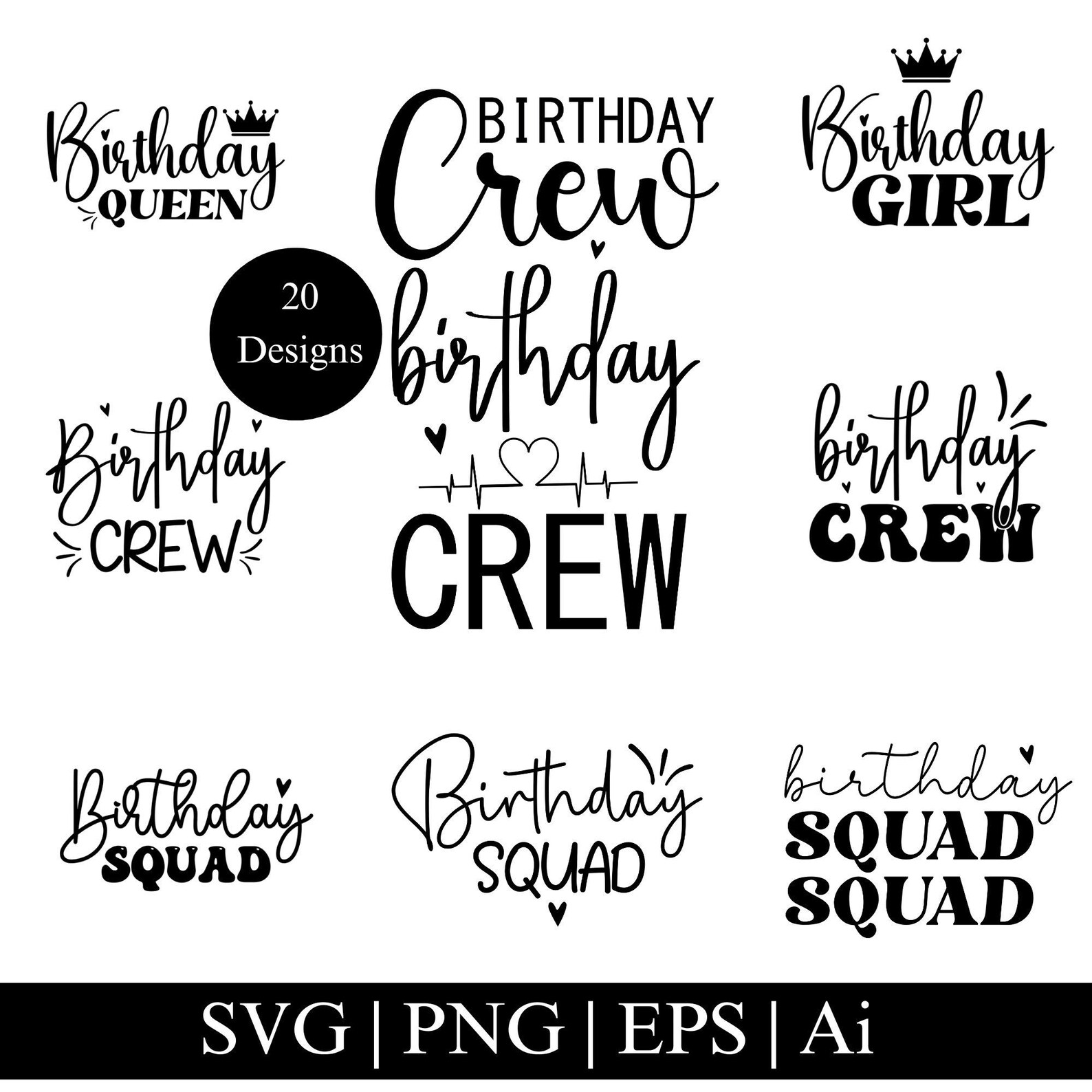 Birthday Crew Svg, Birthday Png Bundle, Birthday Squad Svg, Birthday ...
