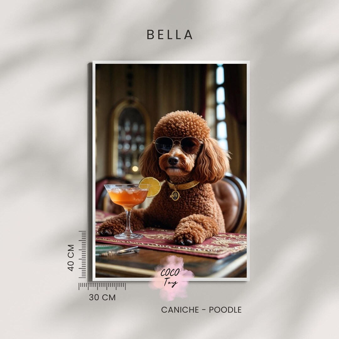 BELLA, Wall Decor, Pet Art, Poodle Art, Kids Room Decor, Toy Dog Art ...