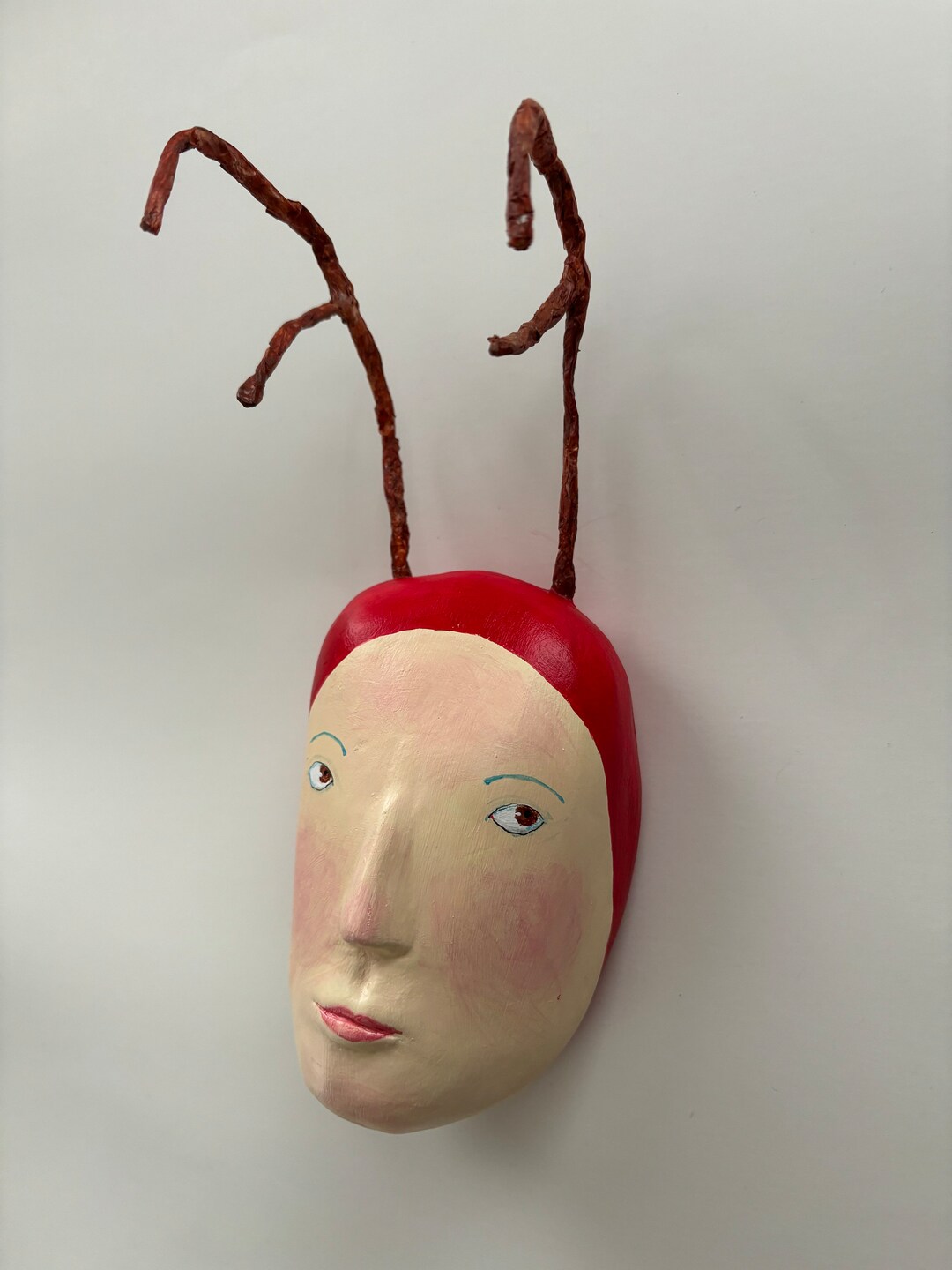 Deer Girl Paper Mache Wall Mask Art - Etsy