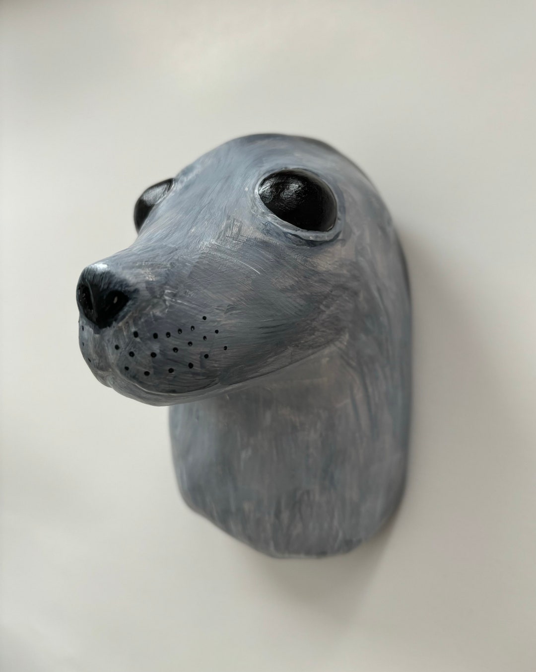 Grey Seal Wall Mask: Recycled Paper Mache Sculpture, Kids Room Decor - Etsy