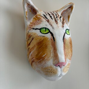 Tabby Cat Wall Mask: Paper Mache Sculpture, Kids Room Decor - Etsy
