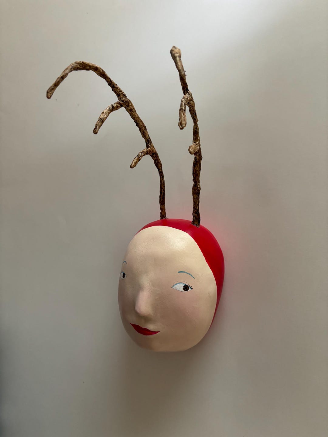 Deer Girl Paper Mache Wall Mask Art - Etsy